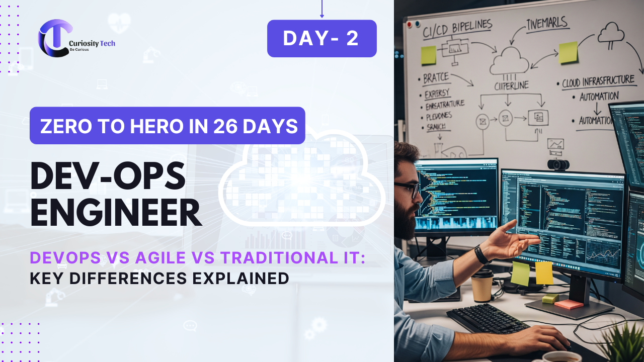 Day 2: DevOps vs Agile vs Traditional IT – Key Differences Explained